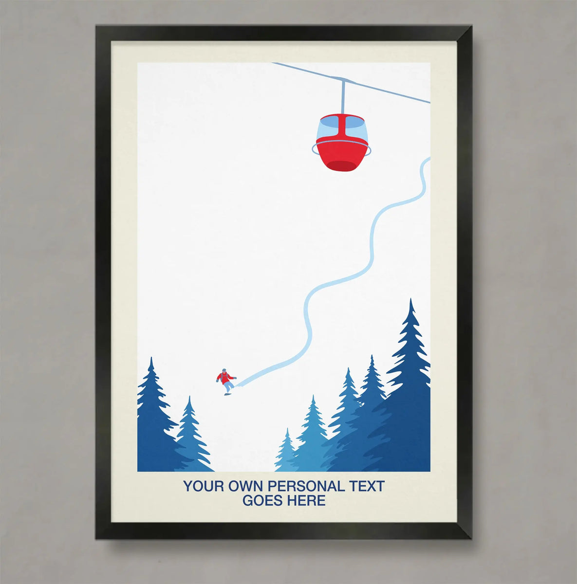 Personalised Minimalist Snowboard Poster – Ski Poster & Art Prints ...