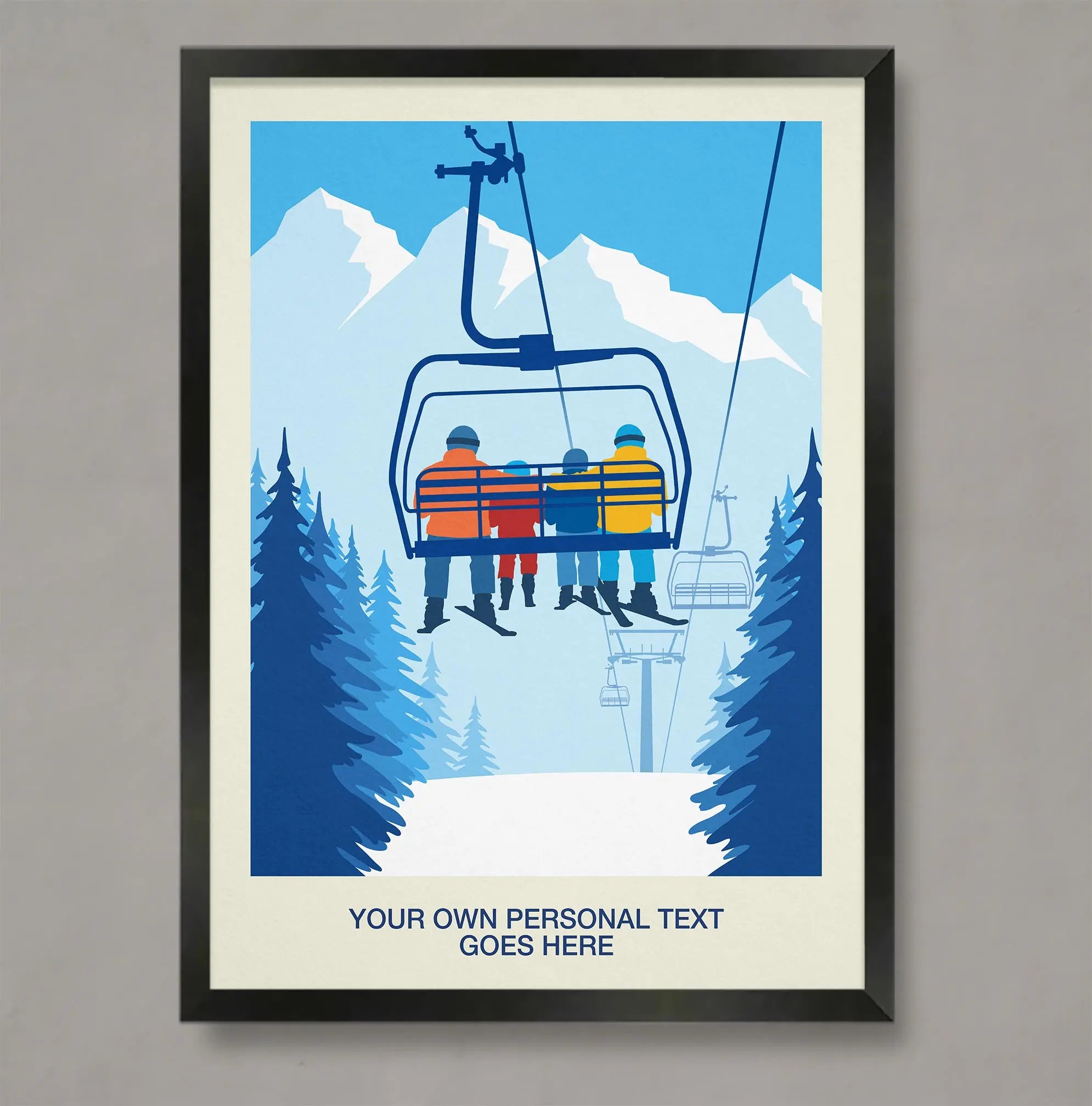 Personalised Ski Family of Four Poster – Ski Poster & Art Prints - Shop ...