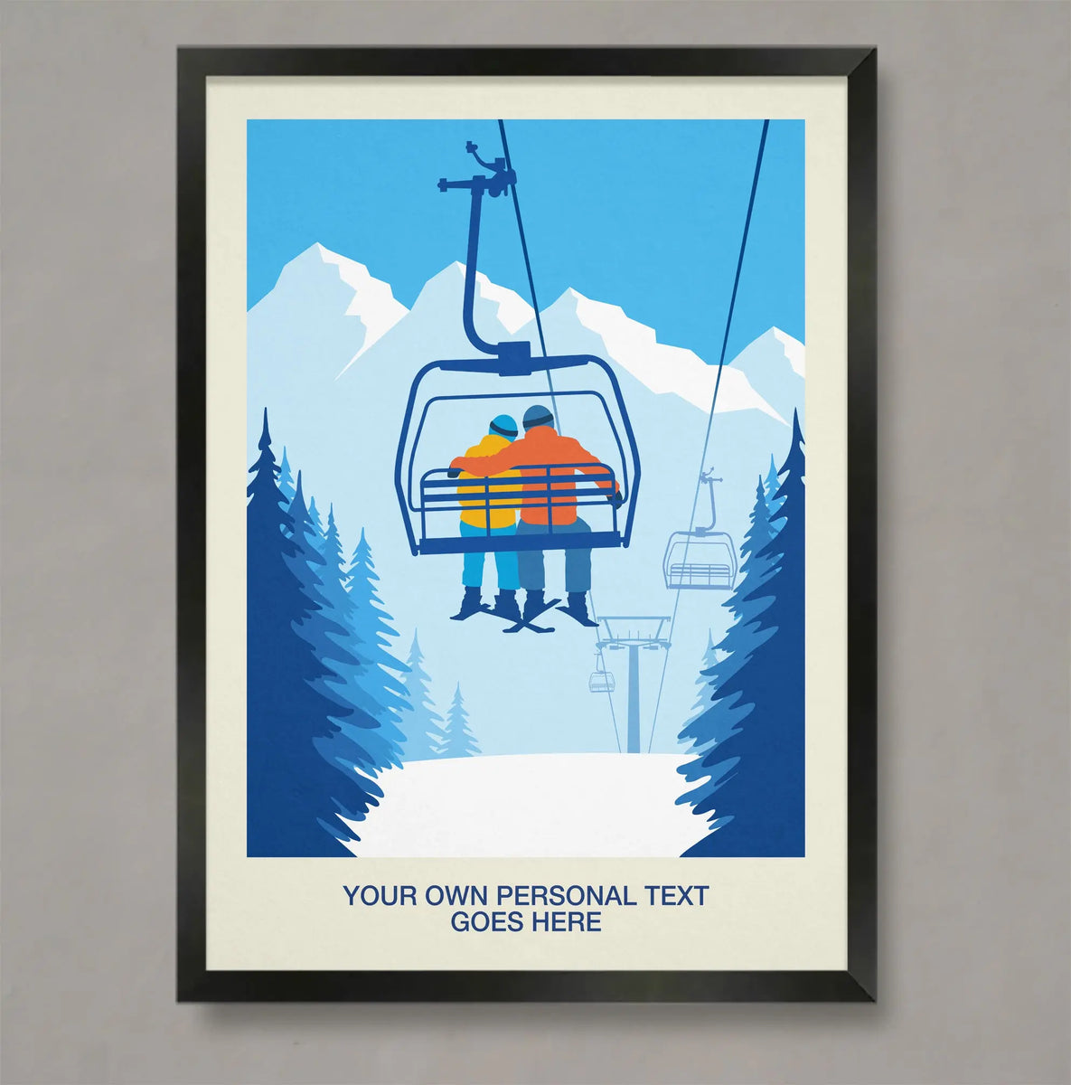 Custom Ski Couple Poster for Unique Gifts – Ski Poster & Art Prints ...