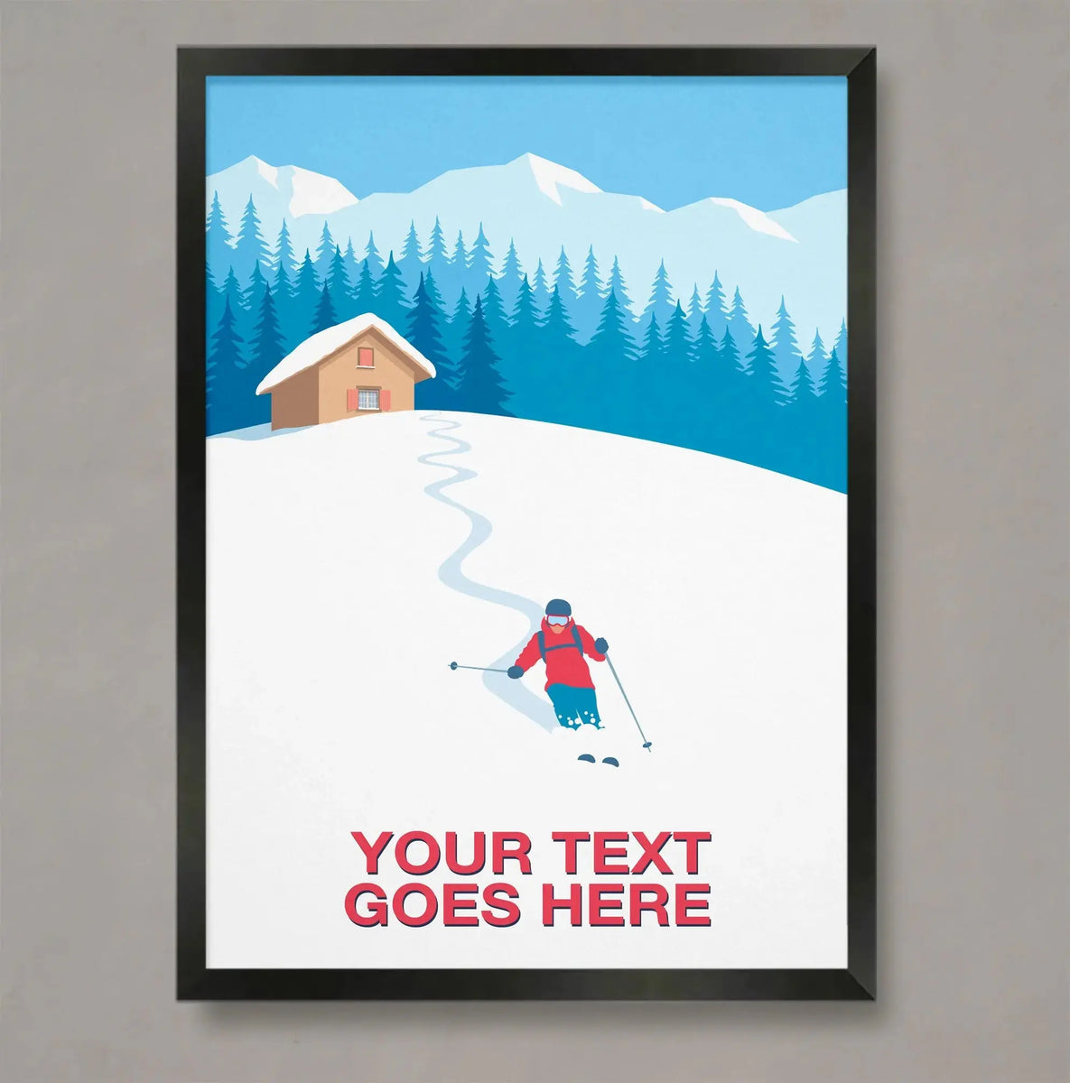 Ski Cabin Poster – Ski Poster & Art Prints - Shop Online | Steve Ash ...