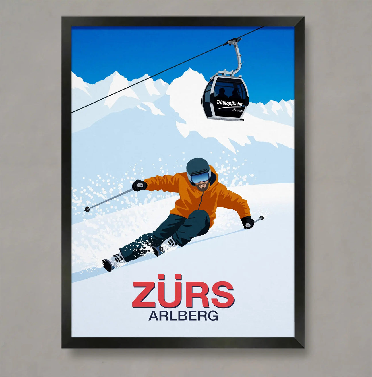 Zurs Ski Poster - Perfect Winter Artwork – Ski Poster & Art Prints ...