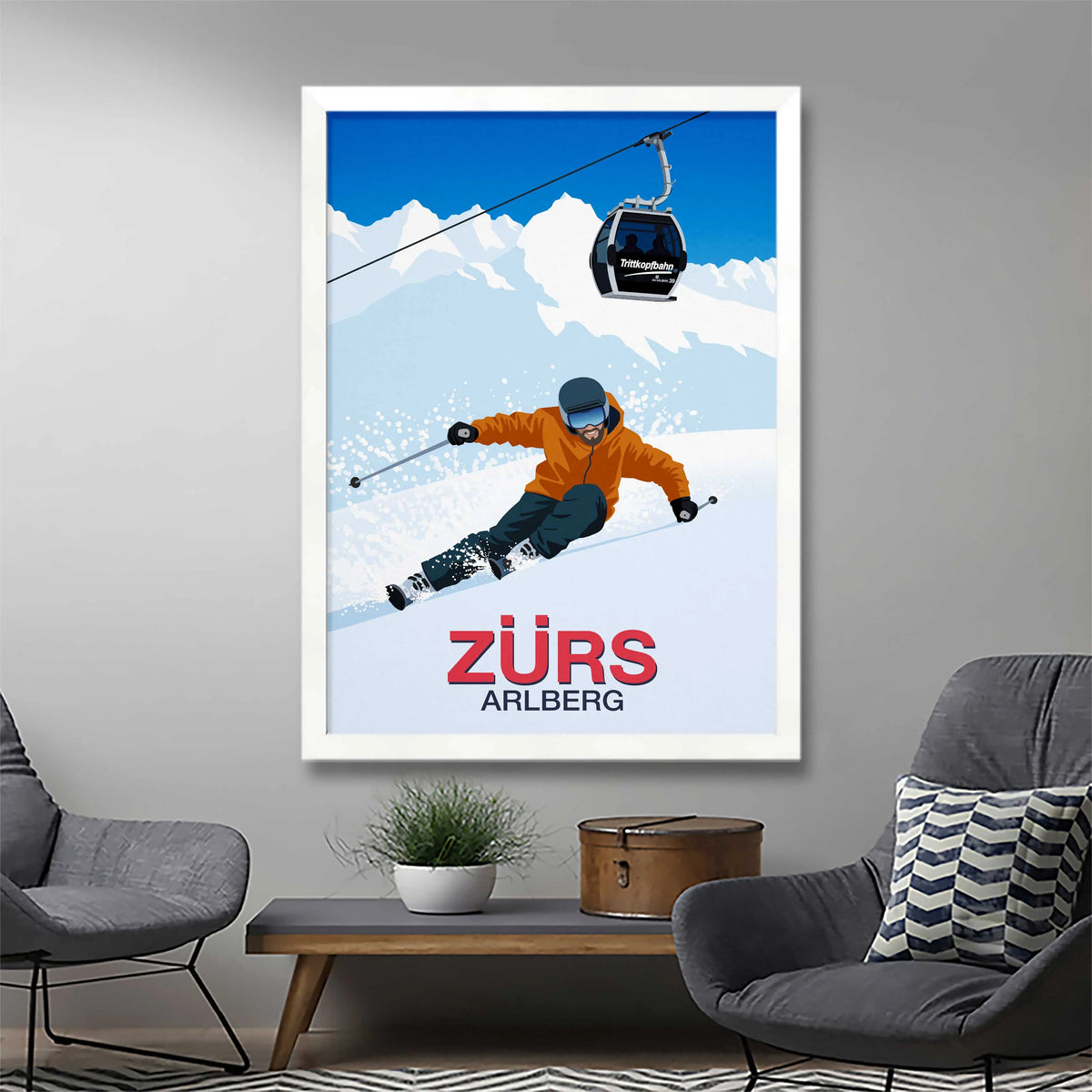 Zurs Ski Poster – Ski Poster & Art Prints - Shop Online | Steve Ash ...