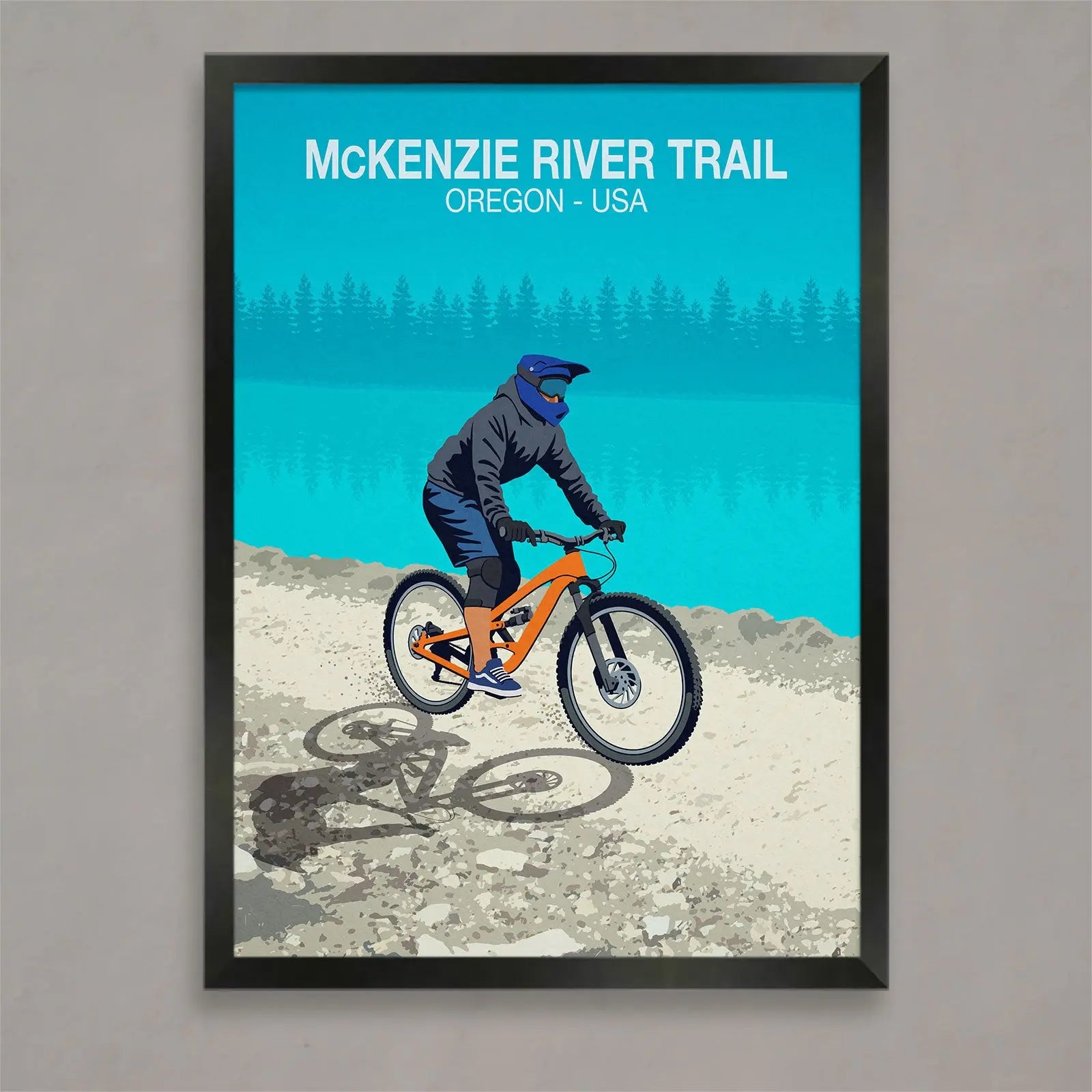 McKenzie River Trail Mountain Bike Poster – Ski Poster & Art Prints ...