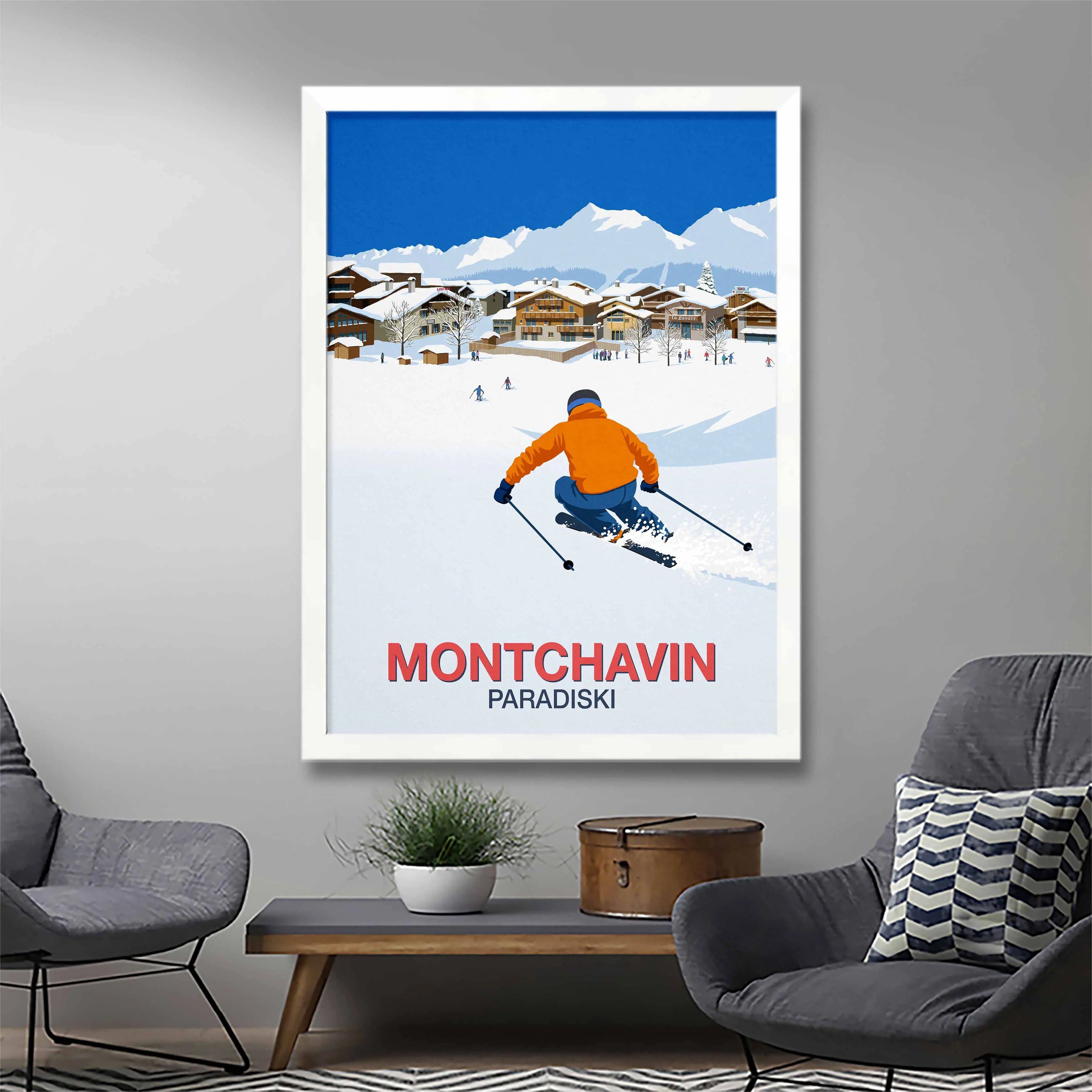Montchavin Ski Poster – Ski Poster & Art Prints - Shop Online | Steve ...