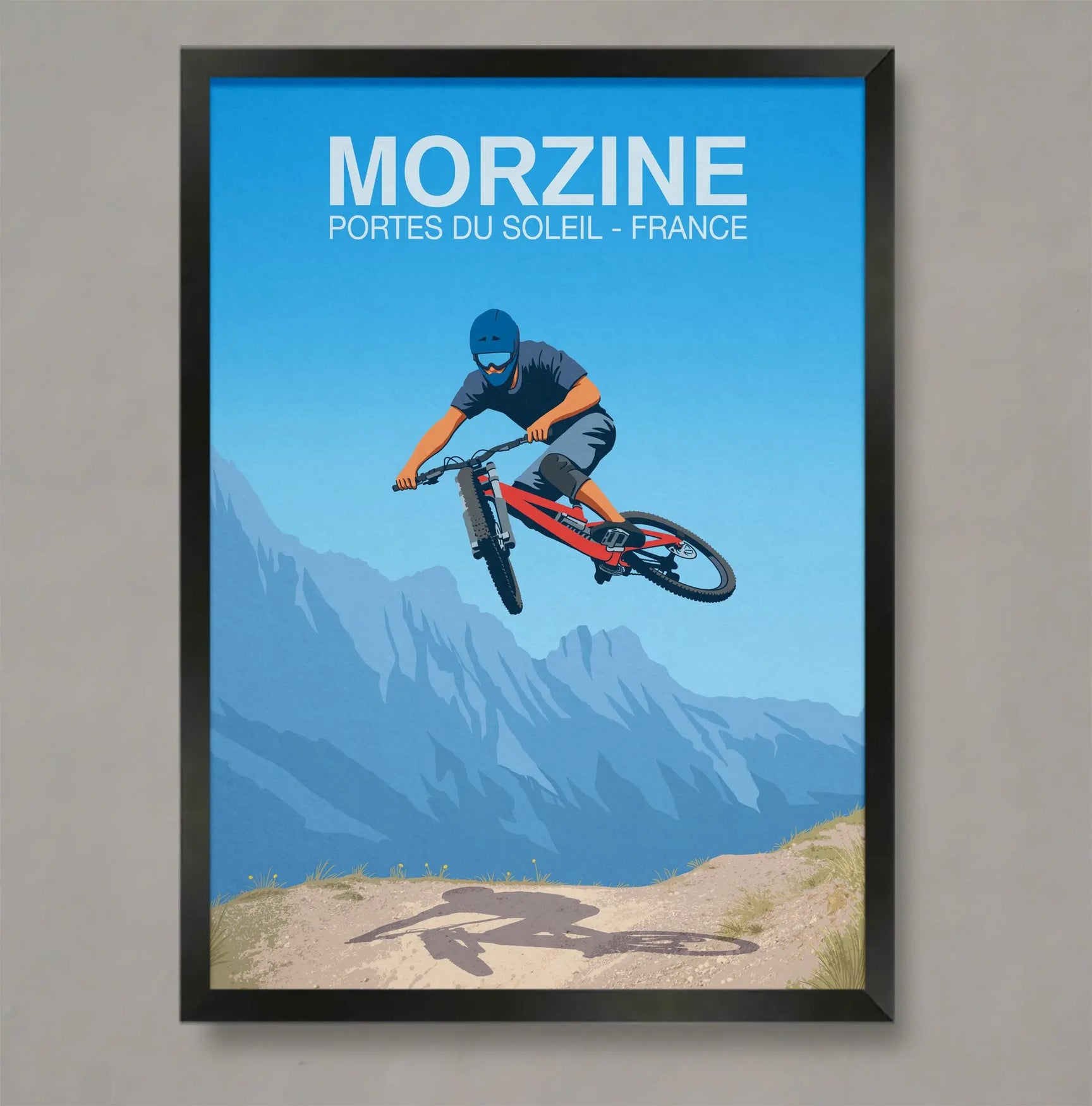 Morzine Mountain Bike Poster – Ski Poster & Art Prints - Shop Online | Steve Ash Illustration