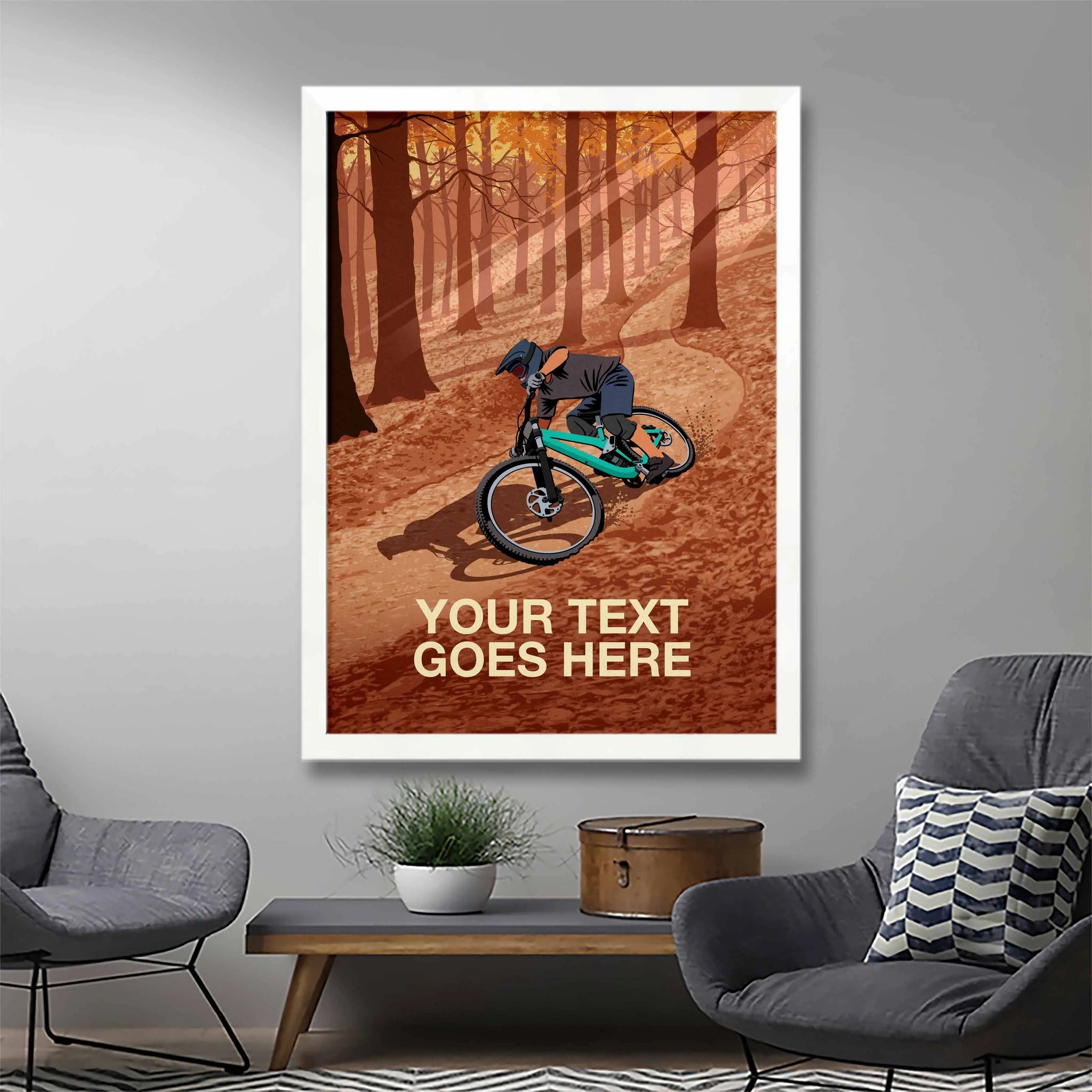 Personalised Mountain Bike print – Ski Poster & Art Prints - Shop ...