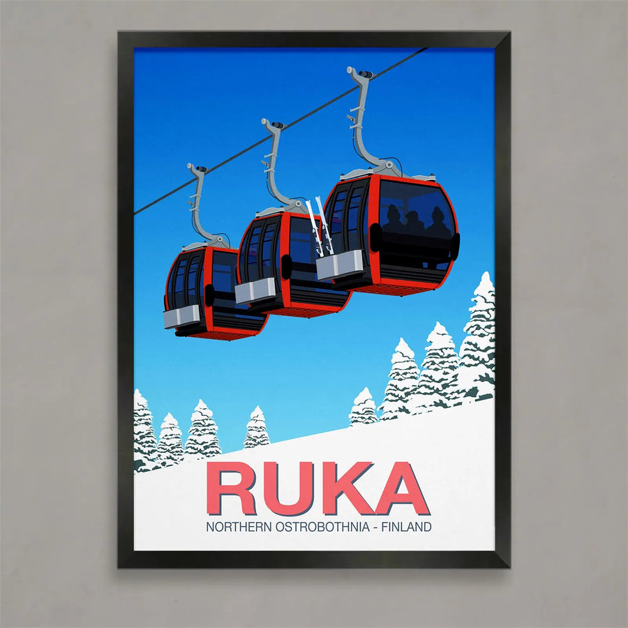 Ruka ski poster – Ski Poster & Art Prints - Shop Online | Steve Ash ...