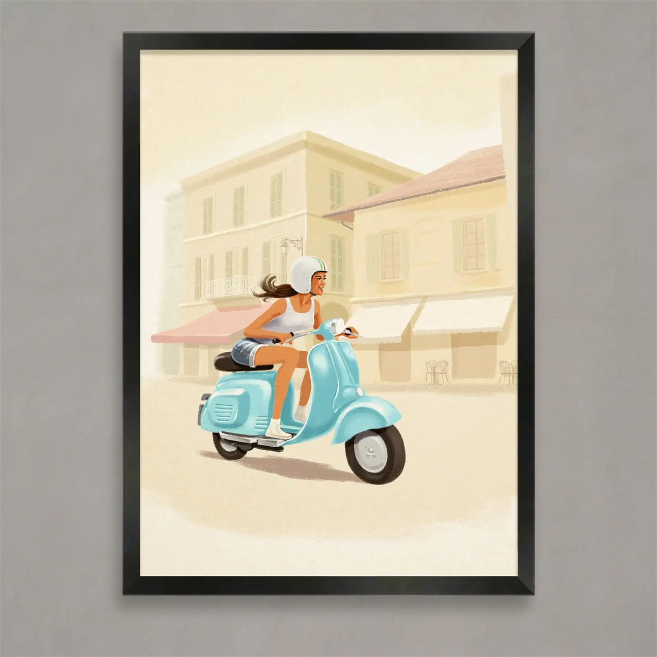 Scooter girl art print - Ski Poster & Art Prints - Shop Online | Steve ...