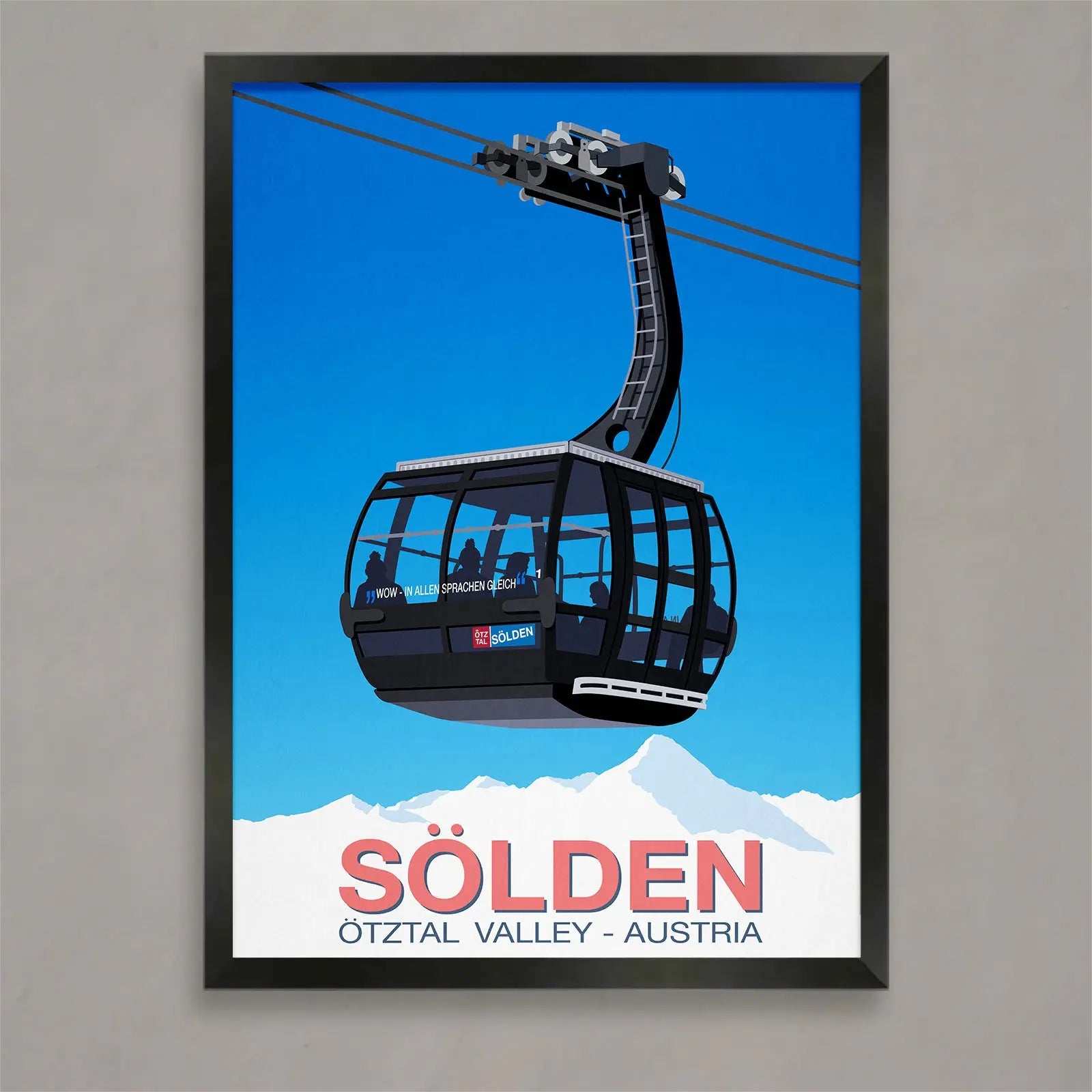 Solden cable car poster – Ski Poster & Art Prints - Shop Online | Steve ...