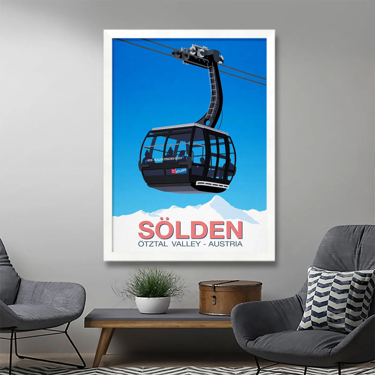 Affiche du téléphérique de Solden – Ski Poster & Art Prints - Shop ...