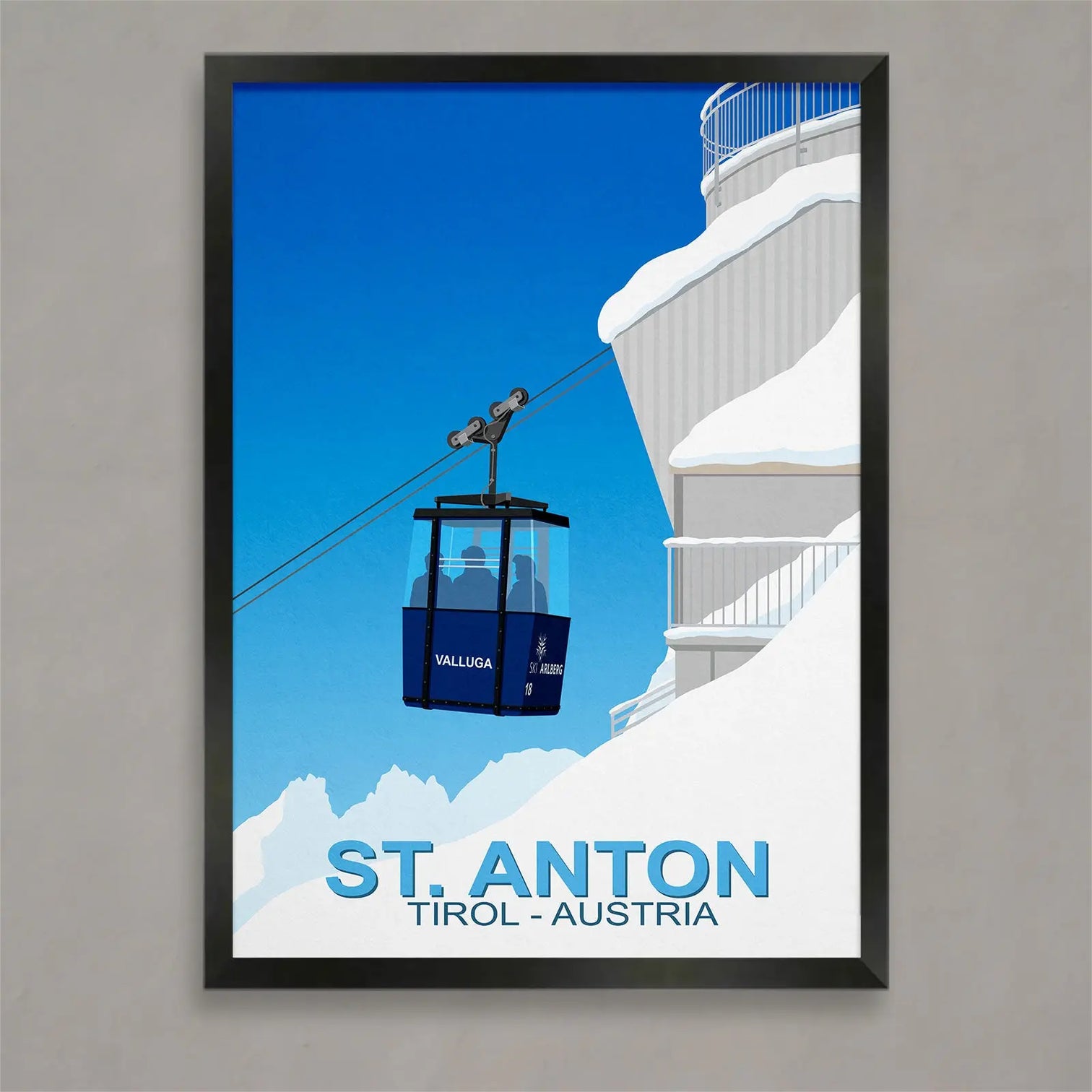 St. Anton Valluga viewing point ski poster - Ski Poster & Art Prints ...