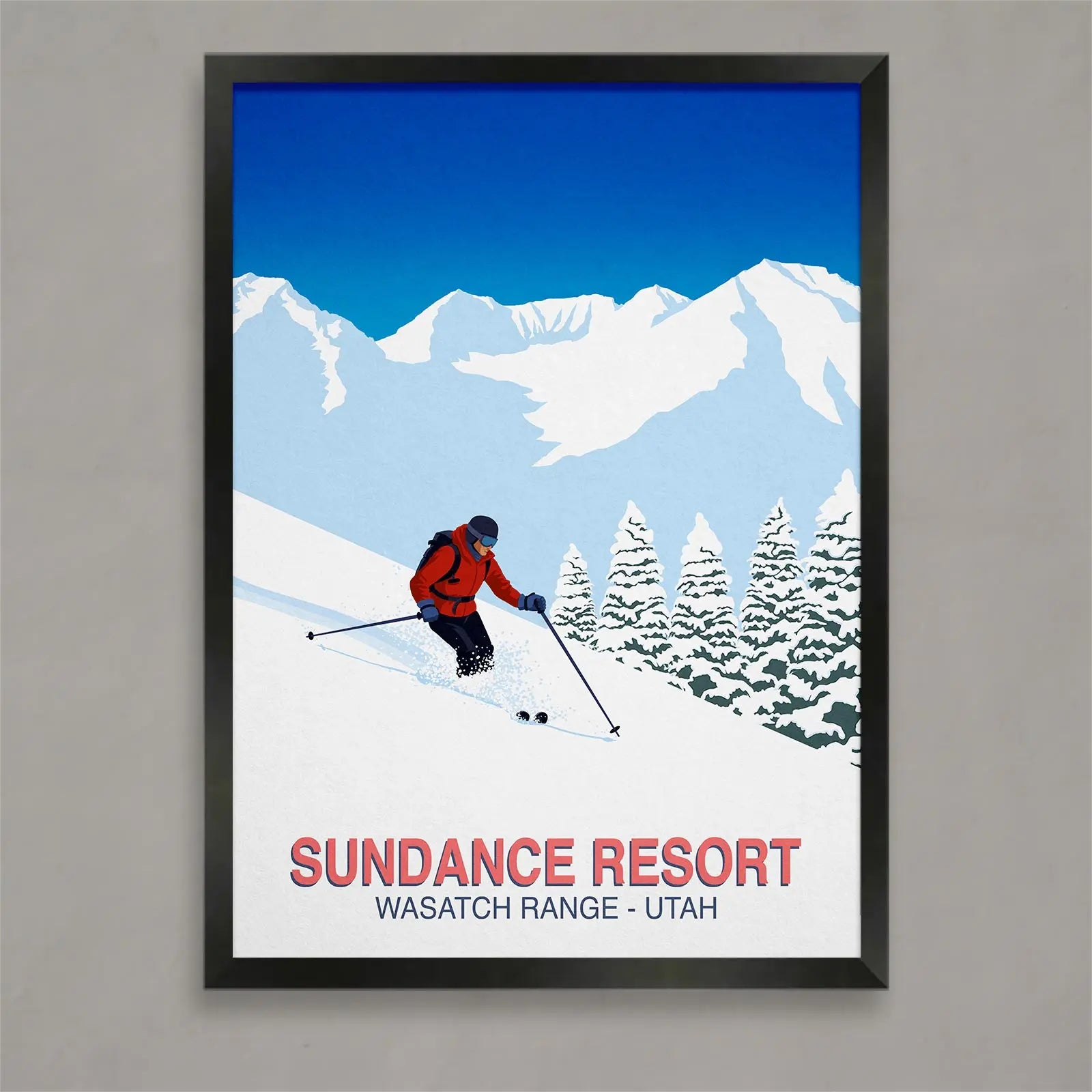 Sundance ski poster – Ski Poster & Art Prints - Shop Online | Steve Ash ...