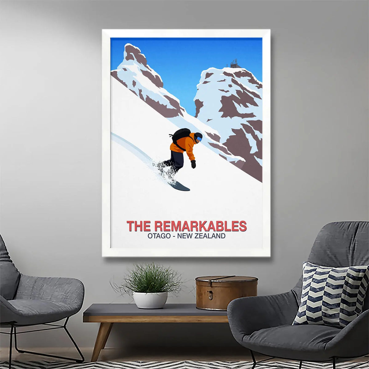 The Remarkables snowboard poster – Ski Poster & Art Prints - Shop ...