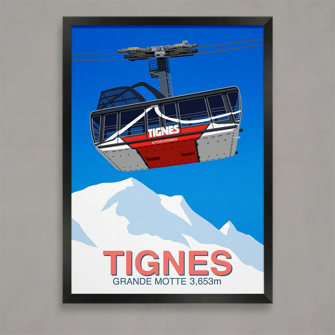 Tignes Grande Motte cable car poster – Ski Poster & Art Prints - Shop ...