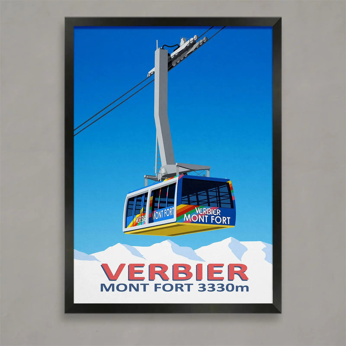 Verbier Mont Fort cable car poster – Ski Poster & Art Prints - Shop ...